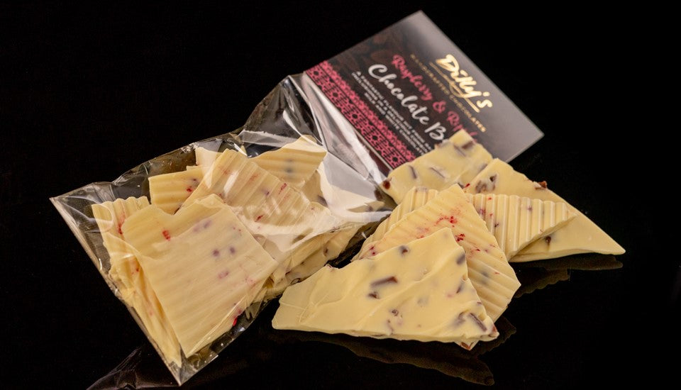 Raspberry & Ripple Barks – Dilly's Chocolates